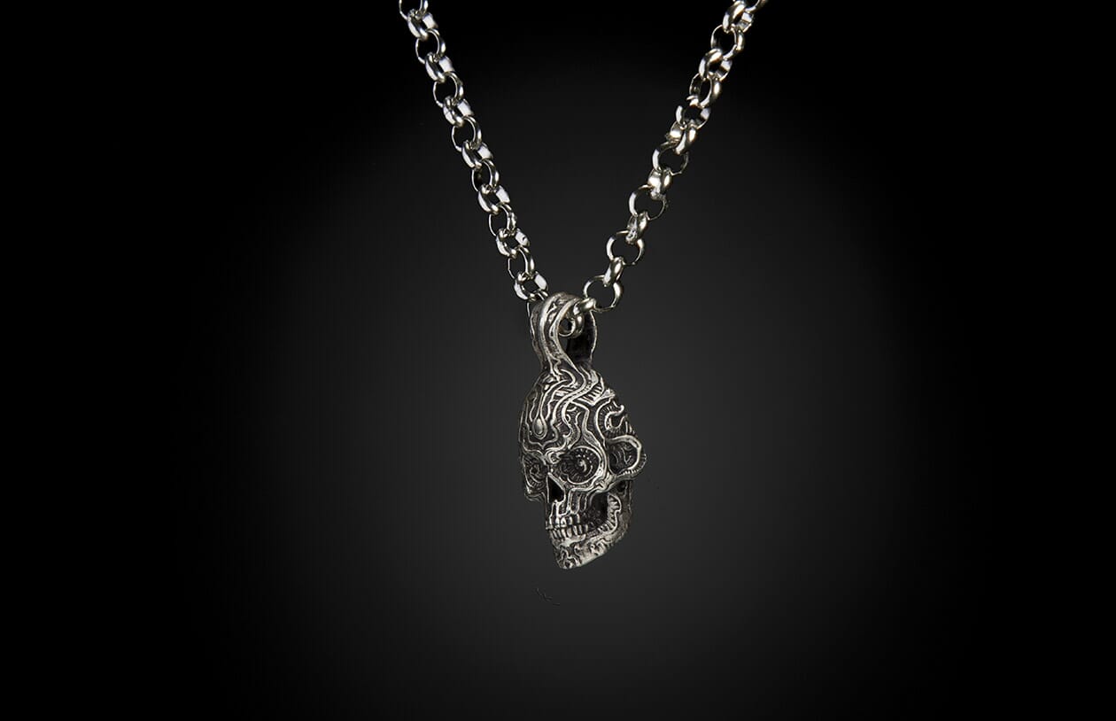 Small sterling silver skull pendant. – William Henry
